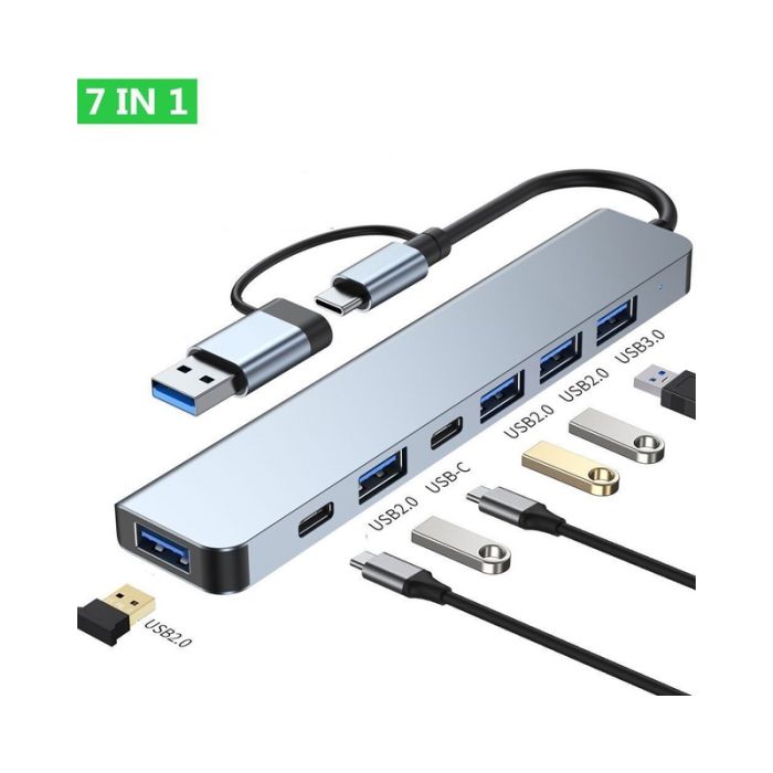 USB 3.0/3.1 tip C - HUB Superbrzi 5-port USB 3.0 + 2x Tip C
