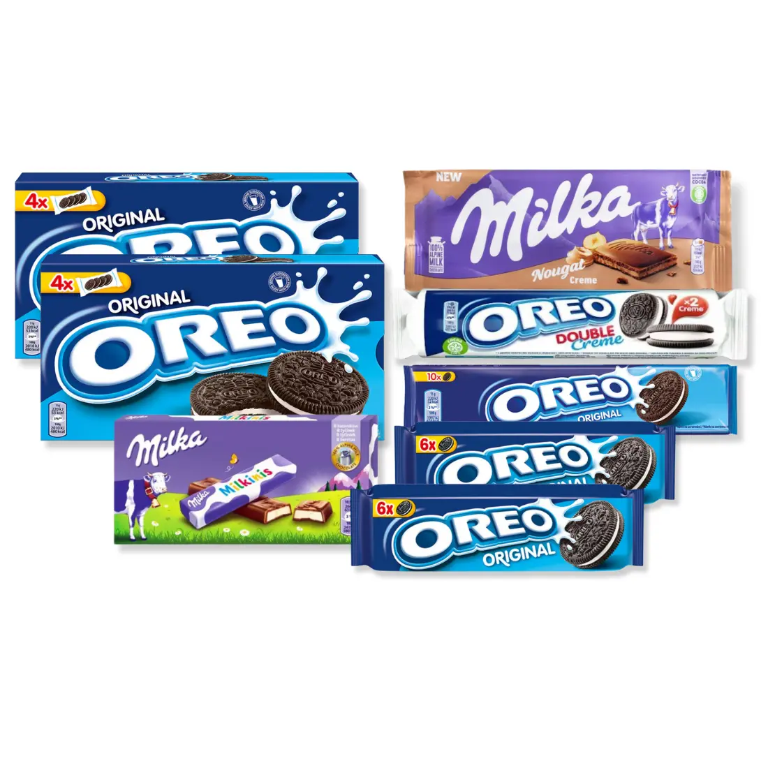 MILKA I OREO Slatki paket 1.060kg, 8 proizvoda