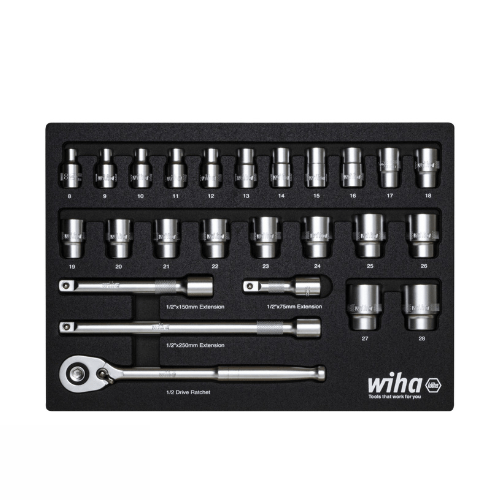 Wiha 44740 Set Gedora 1/2″ sa nasadnim ključevima, 26 delova