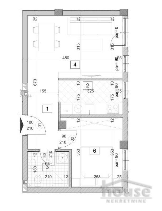 Stan,NOVI SAD,TELEP 42m2,103830€ , ID: 1062361