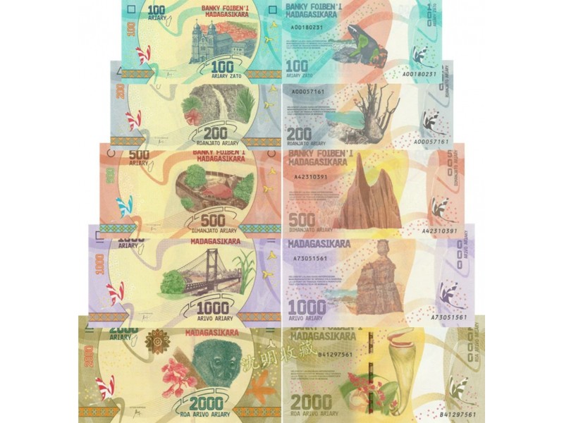 Madagaskar MADAGASCAR 100 - 2000 Ariaray 2017 UNC, 5 no