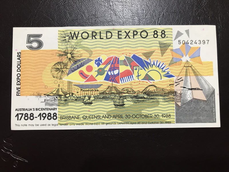 AUSTRALIJA 5 EXPO DOLARA.1988.UNC.