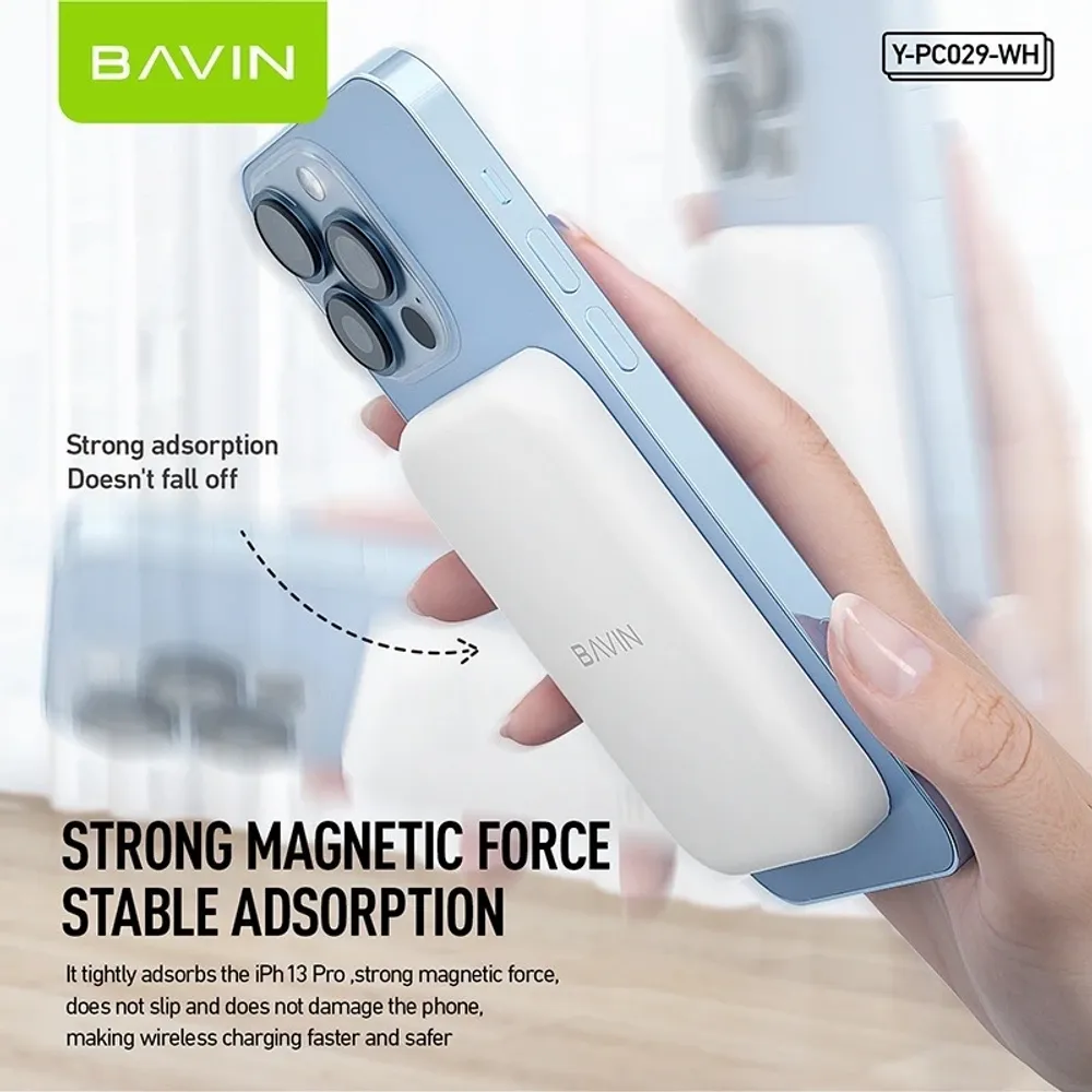 Magnetic Power bank 5000mAh BAVIN + kabl lightning