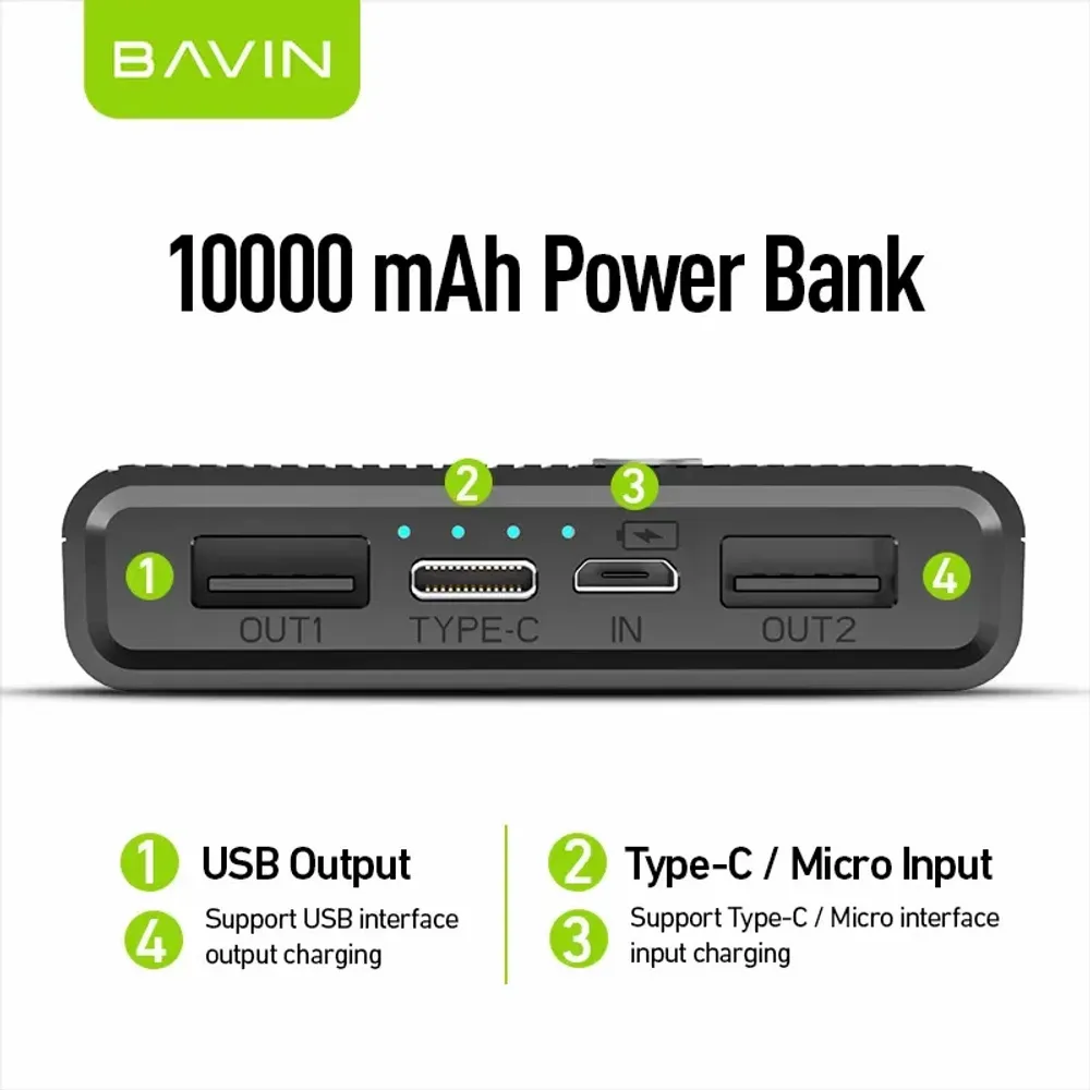 Power bank BAVIN 1000mAh crni