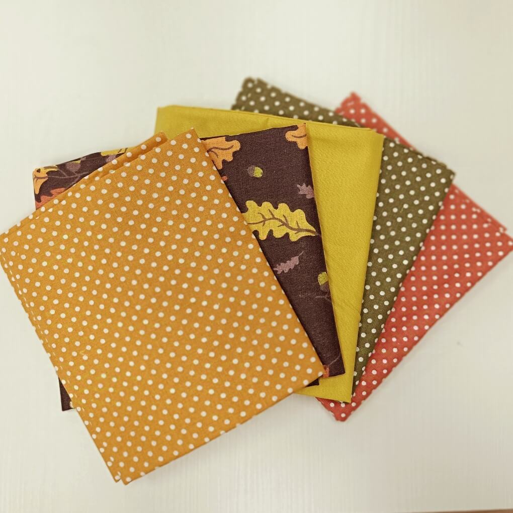 Patchwork paket list hrasta senf terracotta