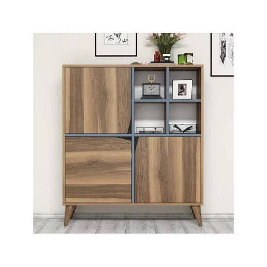 HANAH HOME VIŠENAMENSKI ORMAR PULSE WALNUT BLUE CENA
