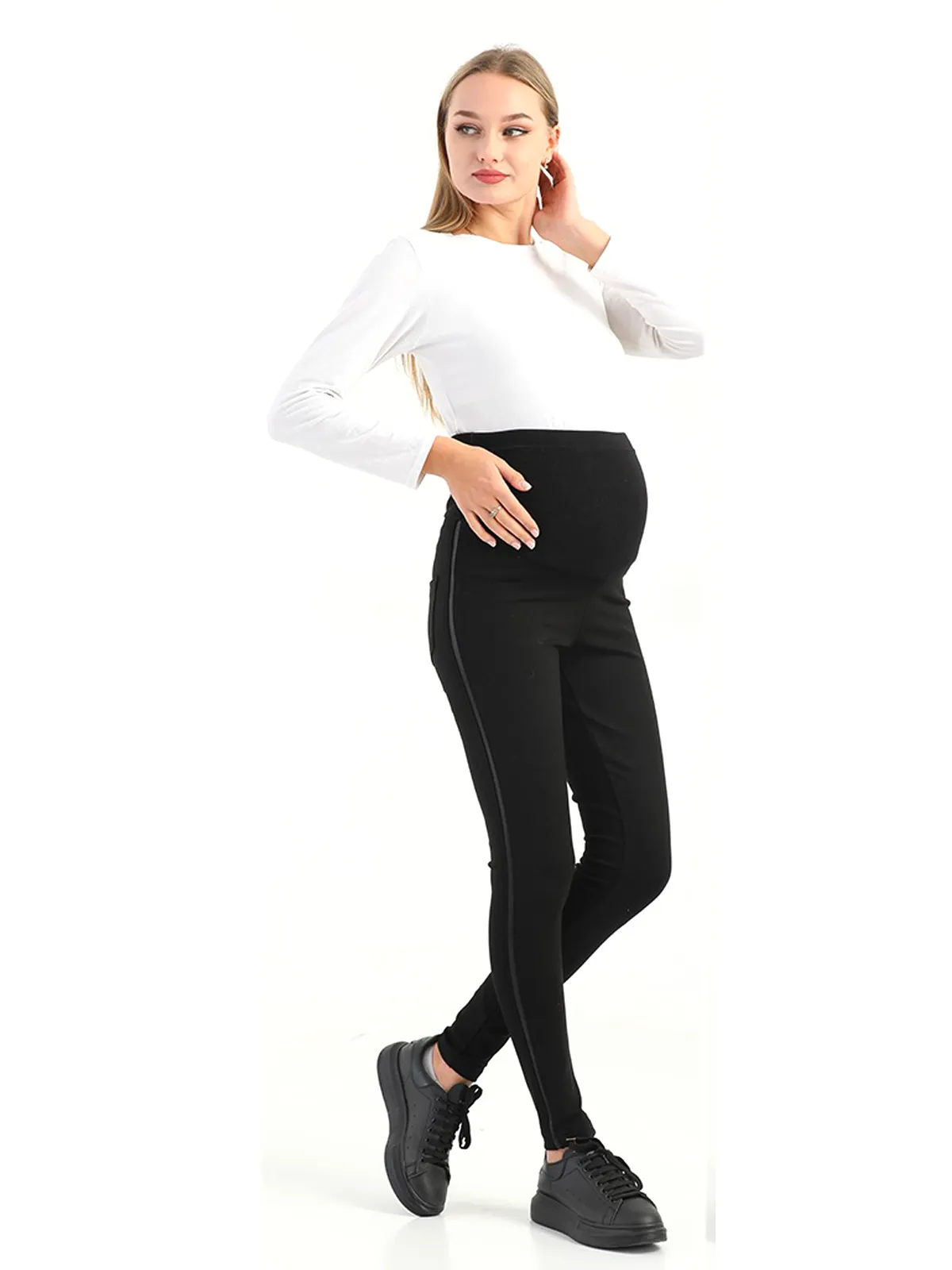 6028 Crne pantalone za trudnice