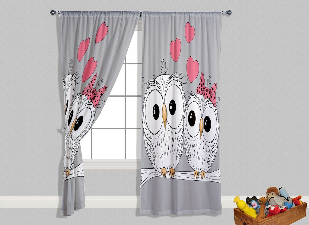 MEY HOME 3D-Draperi-Owls in love