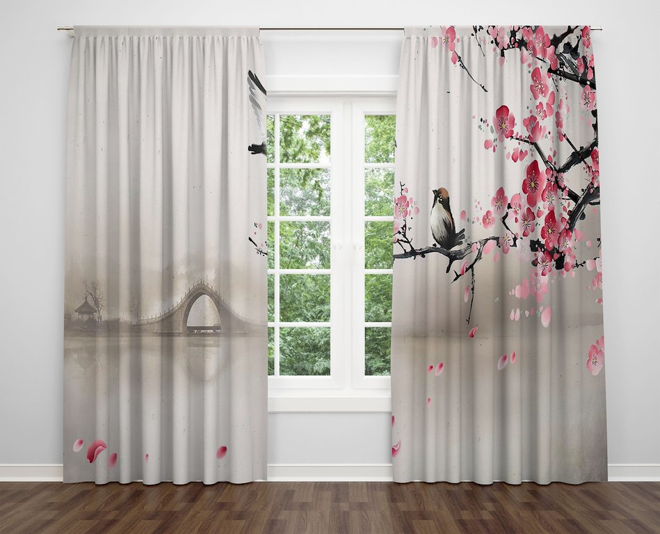 MEY HOME 3D-Draperi-cherry blossoms