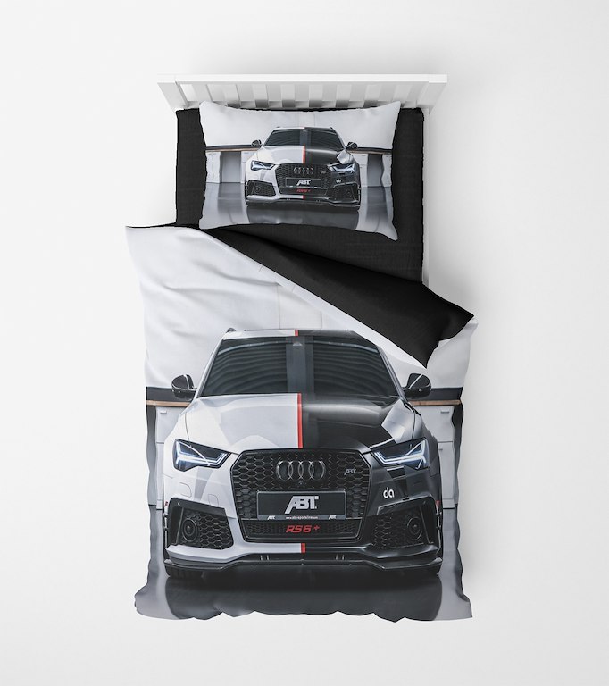 3D-SINGL POSTELJINA- Audi black & white