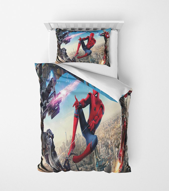 3D-SINGL POSTELJINA-Spiderman city