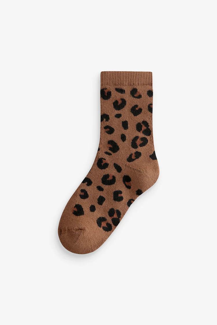 Leopard Print Thermal Boot Socks 2 Pack