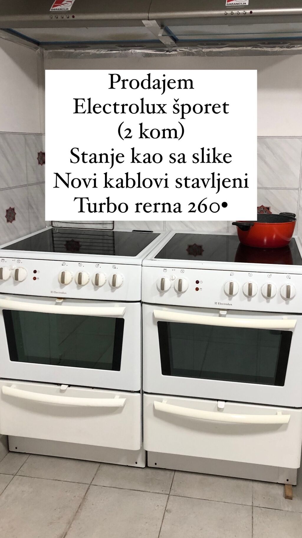 Prodajem 2 sporeta marke Electrolux izuzetnog kvaliteta. Ravna ploca i