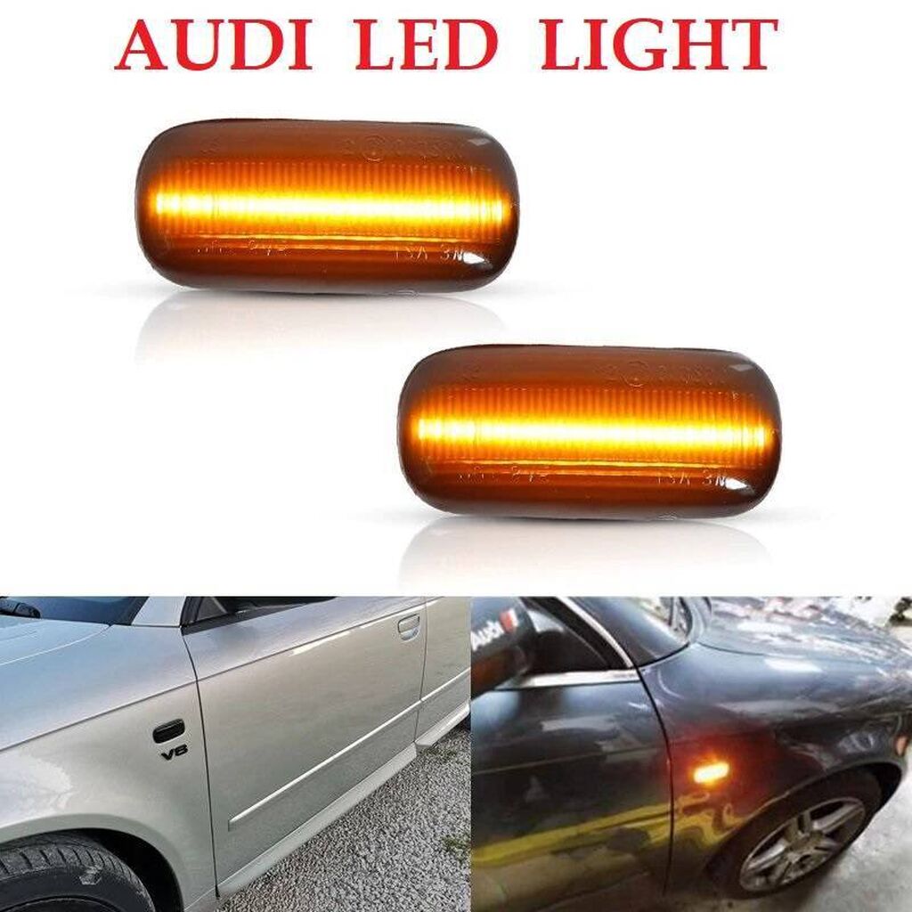 LED crni bocni migavci Audi A3 A4 A6 NOVO! Bocni crni - SMOKED SMD