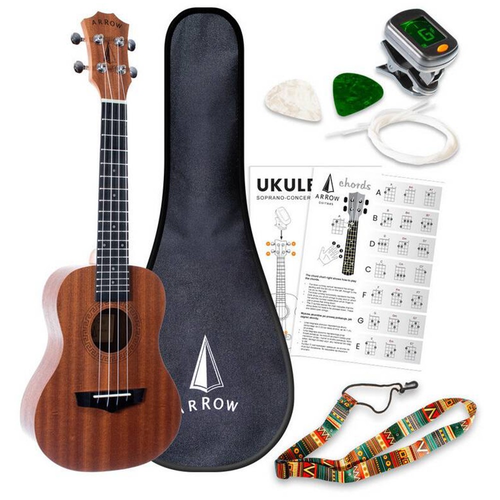 Arrow MH10 MH Concert Mahogany koncertni ukulele SET