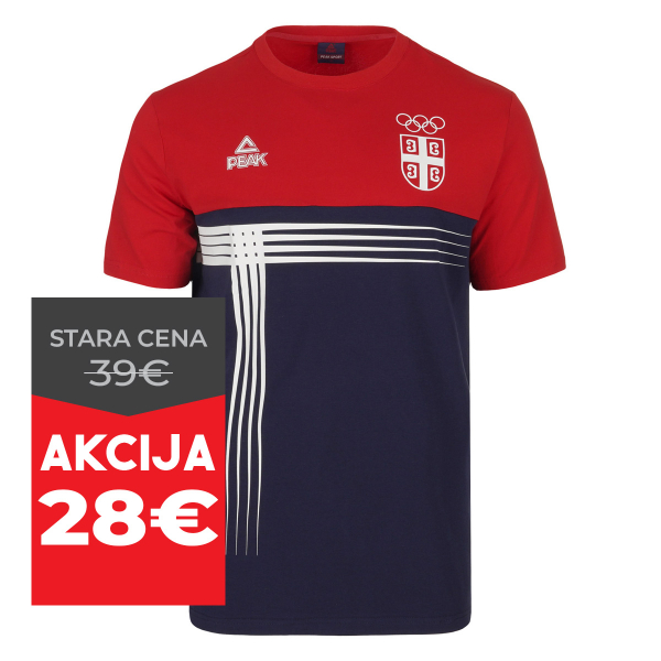 Ženska majica PEAK SRB OKS crvena/teget