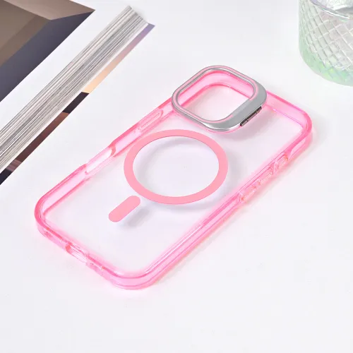 Futrola - maska Magsafe Transparent za iPhone 16 6.1 pink