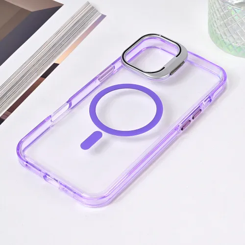 Futrola - maska Magsafe Transparent za iPhone 16 Plus 6.7 ljubicasta