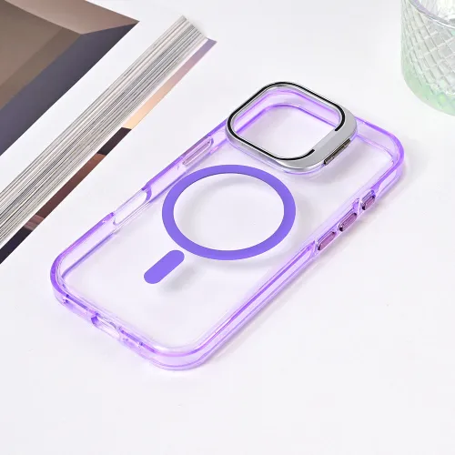 Futrola - maska Magsafe Transparent za iPhone 16 Pro 6.3 ljubicasta