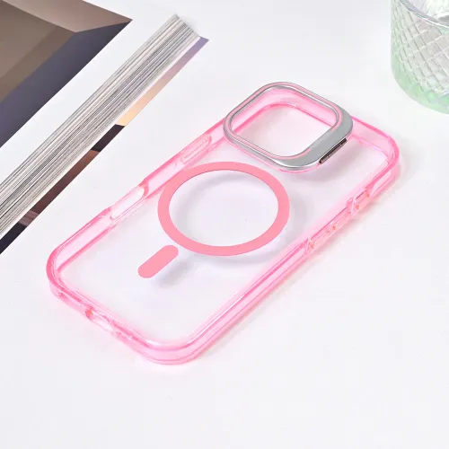 Futrola - maska Magsafe Transparent za iPhone 16 Pro 6.3 pink