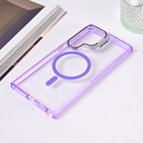 Futrola - maska Magsafe Transparent za Samsung S928B Galaxy S24 Ultra ljubicasta