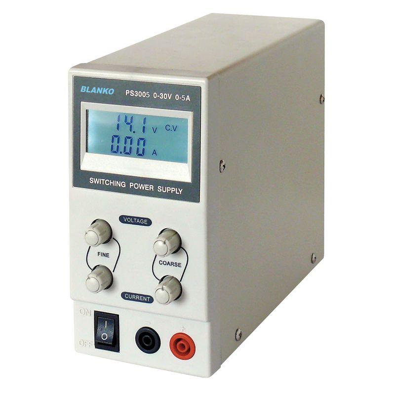 PS-3005 | BLANKO, Switching Mode Laboratory Power Supply 0-30V/0-5A, LCD