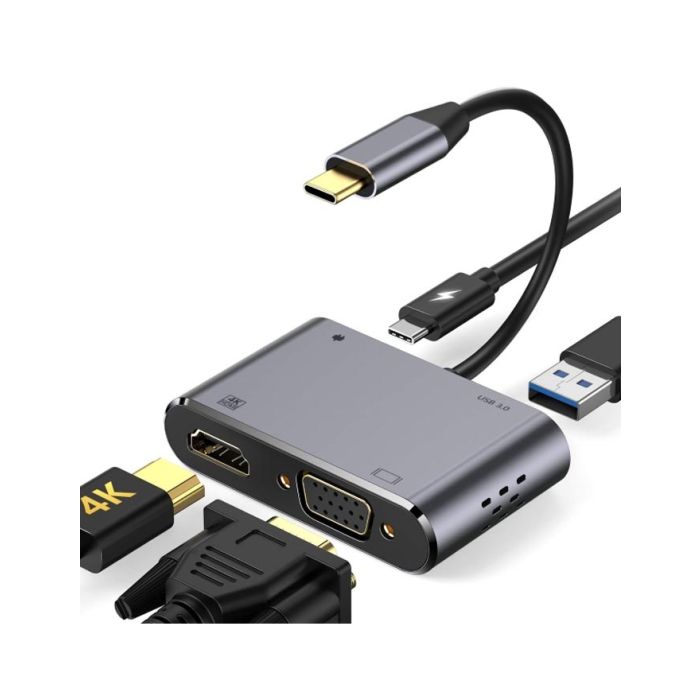 Adapter E-Green USB(C)-HDMI+VGA+USB3.0+USB(C)