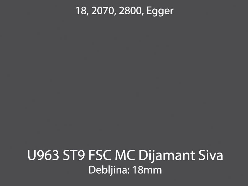 Onlinenamestaj U963 ST9 FSC MC Dijamant Siva