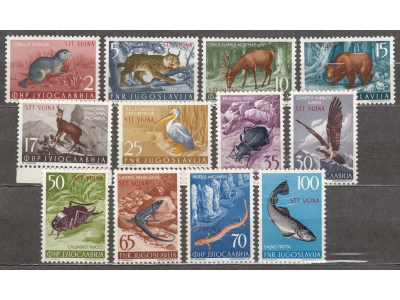 Jugoslavija Trst Zona B Vuja Fauna 1954 serija **