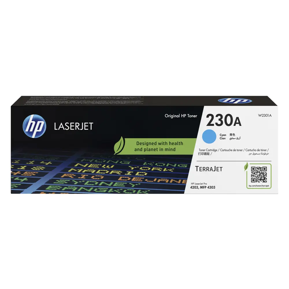 HP 230A Cyan Original LaserJet Toner Cartridge, W2301A