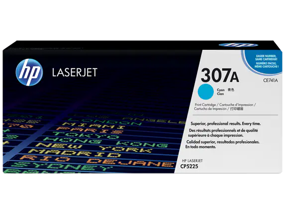 HP 307A Cyan Original LaserJet Toner Cartridge, CE741A