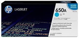 HP 650A Cyan Original LaserJet Toner Cartridge, CE271A