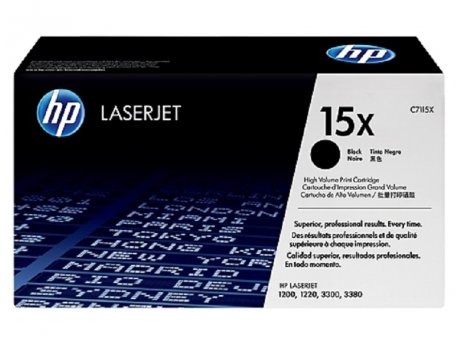 HP 15X High Yield Black Original LaserJet Toner Cartridge, C7115X