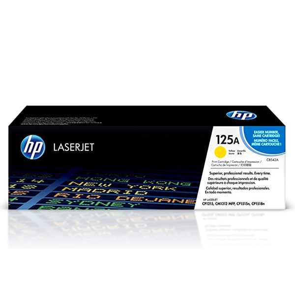 HP 125A Yellow Original LaserJet Toner Cartridge, CB542A