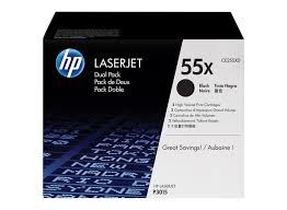 HP 55X 2-pack High Yield Black Original LaserJet Toner Cartridges, CE255XD