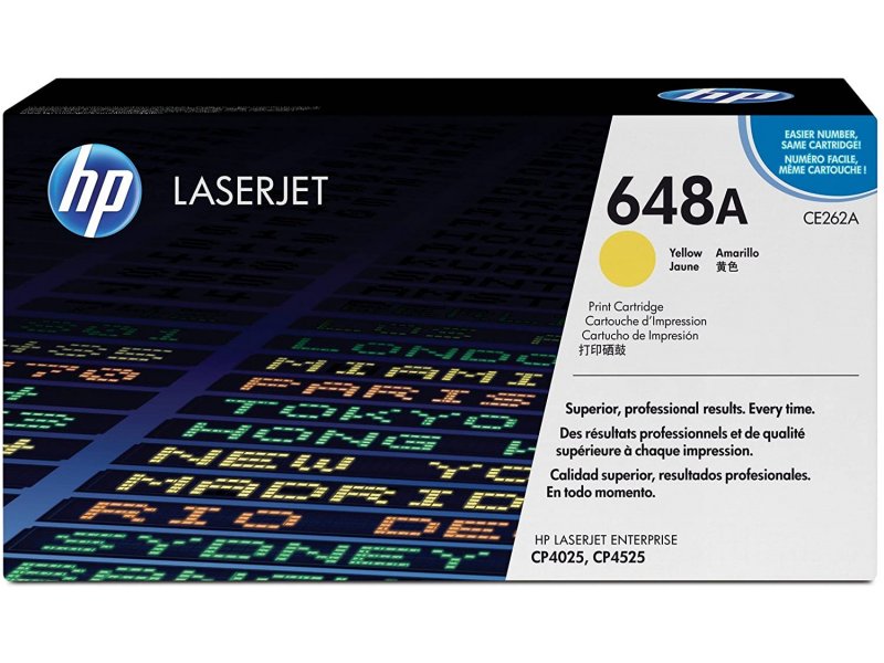 HP 648A Yellow Original LaserJet Toner Cartridge, CE262A