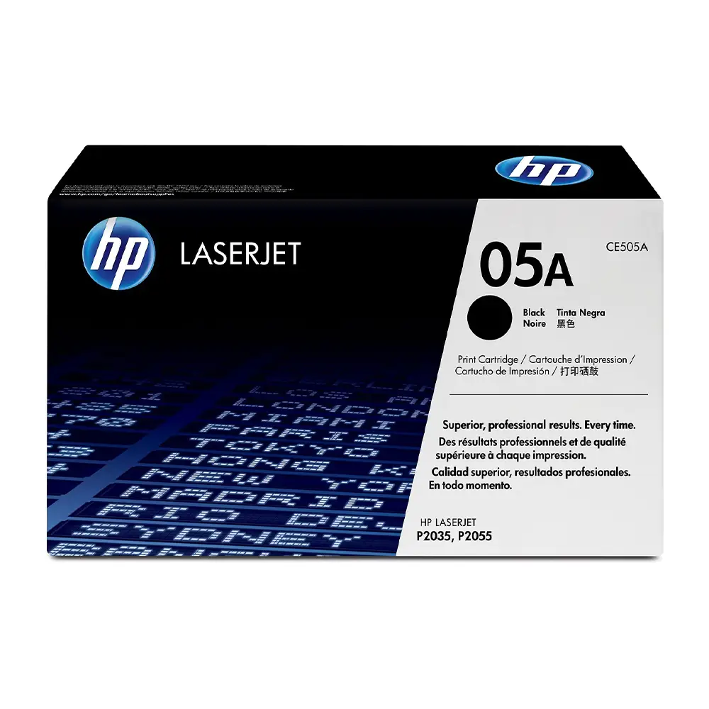 HP 05A Black Original LaserJet Toner Cartridge, CE505A