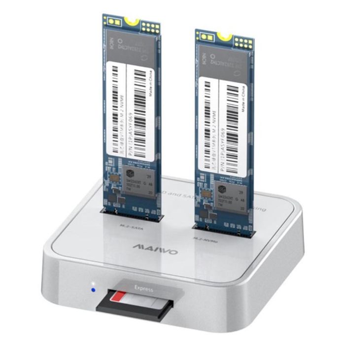 M.2 SSD duplikator Maiwo K3016SD Docking Station USB 3.1 tip C na 2 x M.2 (SATA & PCIe NvMe)