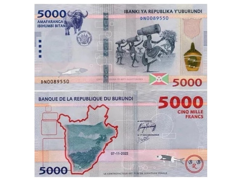 BURUNDI 5000 Francs 2022 UNC, P-58