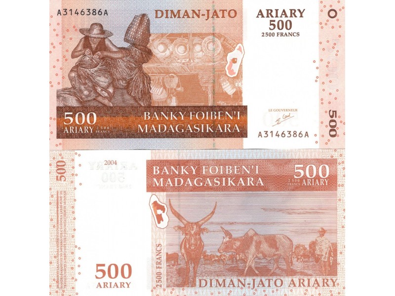 Madagaskar MADAGASCAR 500 Ariary 2004 UNC, P-88