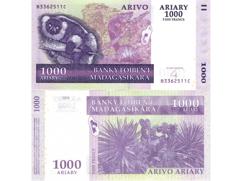 Madagaskar MADAGASCAR 1000 Ariary 2004 UNC, P-89