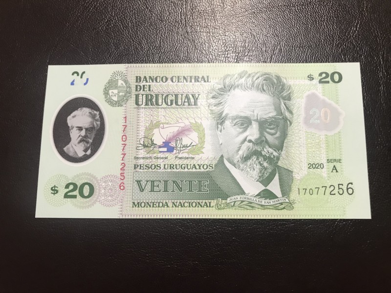 URUGVAJ 20 PEZOSA. UNC.POLYMER.