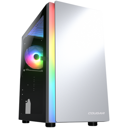 COUGAR | Purity RGB White | PC Case | Mini Tower / TG Front Panel with ARGB strip / 1 x ARGB Fan / 3mm TG Left Panel