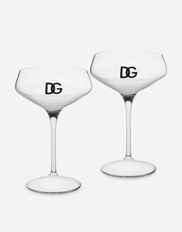 Dolce&Gabbana’s Logo Set 2 Champagne Glasses – Set čaša za šampanjac