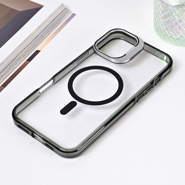 Maska Magsafe transparent za iPhone 16 Plus 6.7 crna