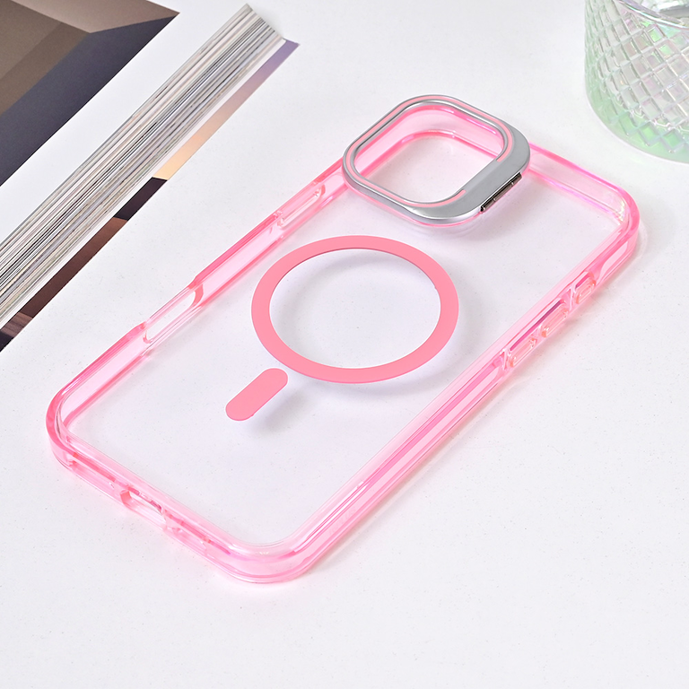 Maska Magsafe transparent za iPhone 16 Plus 6.7 pink