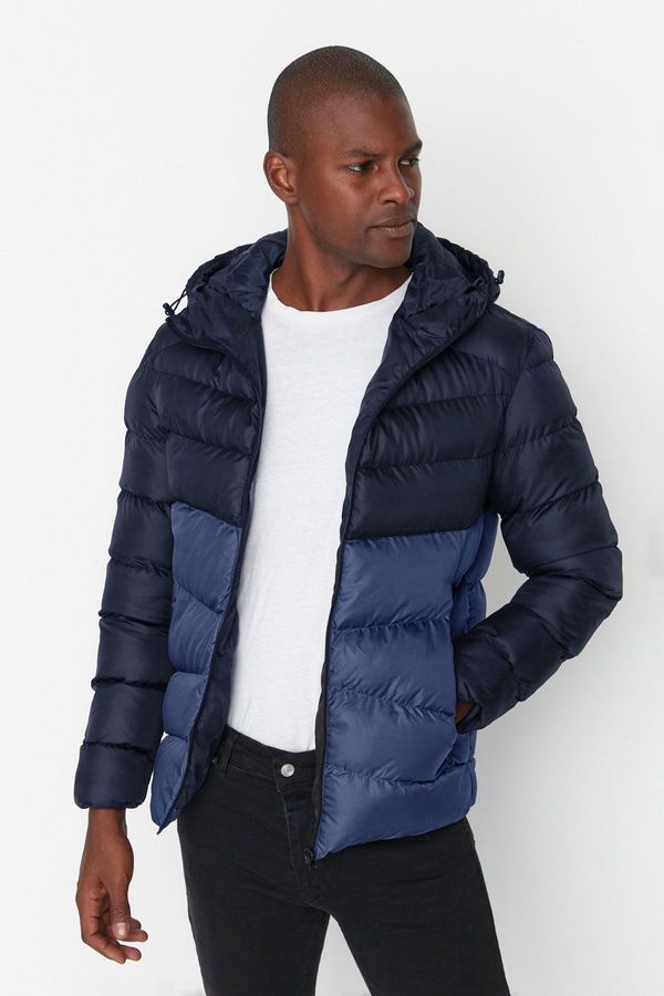 TRENDYOL ANTHRACITE REGULAR FIT COLOR BLOCKED WIND RESISTANT PUFFER WINTER JACKET