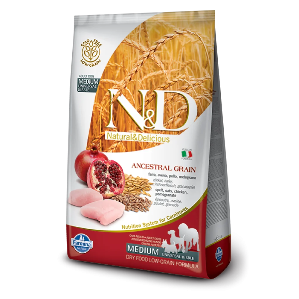 N&D Ancestral Grain hrana za pse Adult Medium&Maxi - Piletina i nar 2.5kg