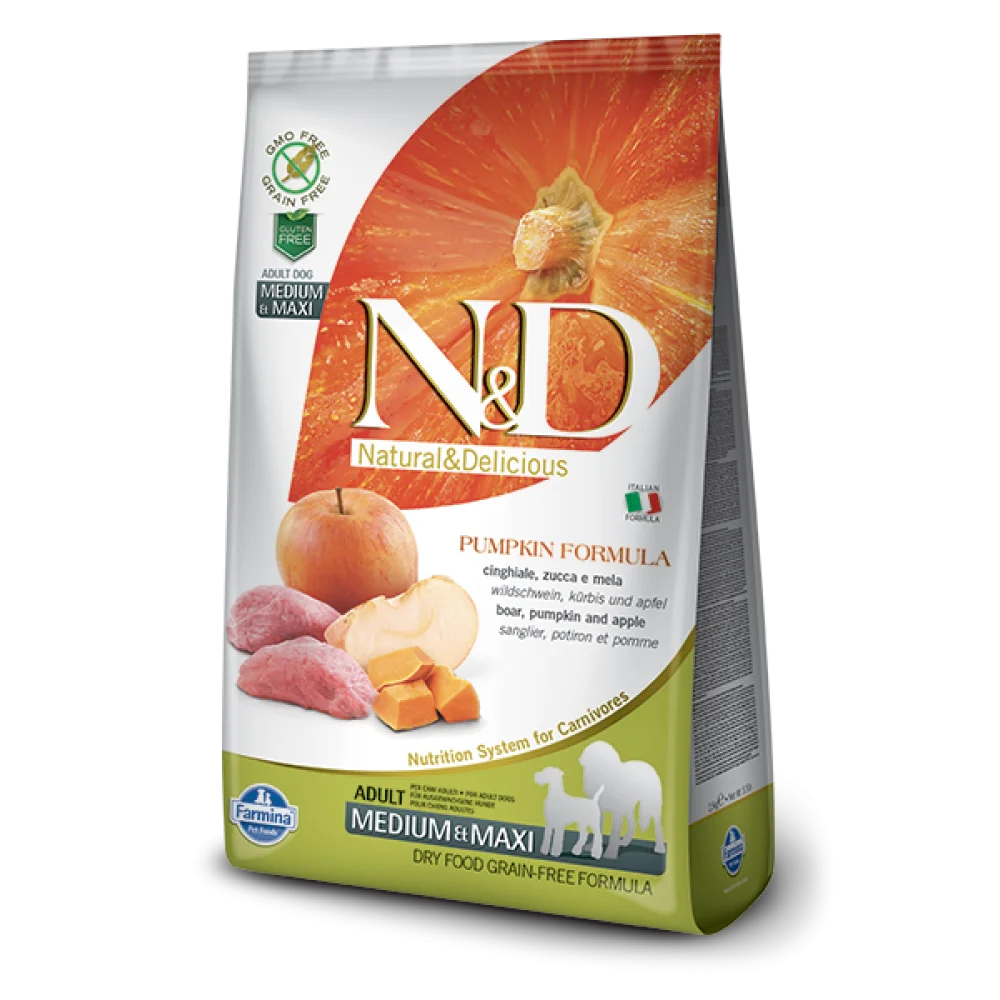 N&D Pumkin hrana za pse Adult Medium&Maxi - Divlja svinja i jabuka 2.5kg