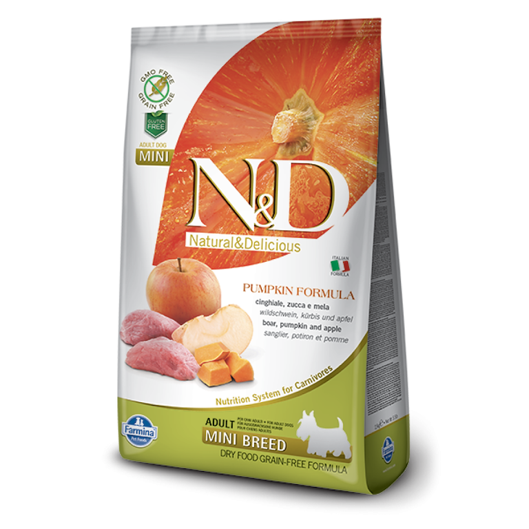 N&D Pumkin hrana za pse Adult Mini - Divlja svinja i jabuka 800g